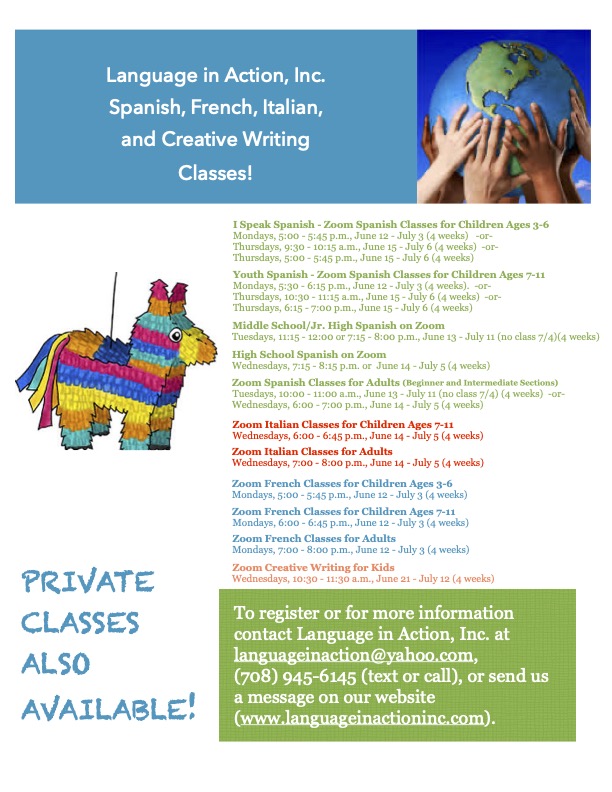Upcoming Classes – Language in Action, Inc.